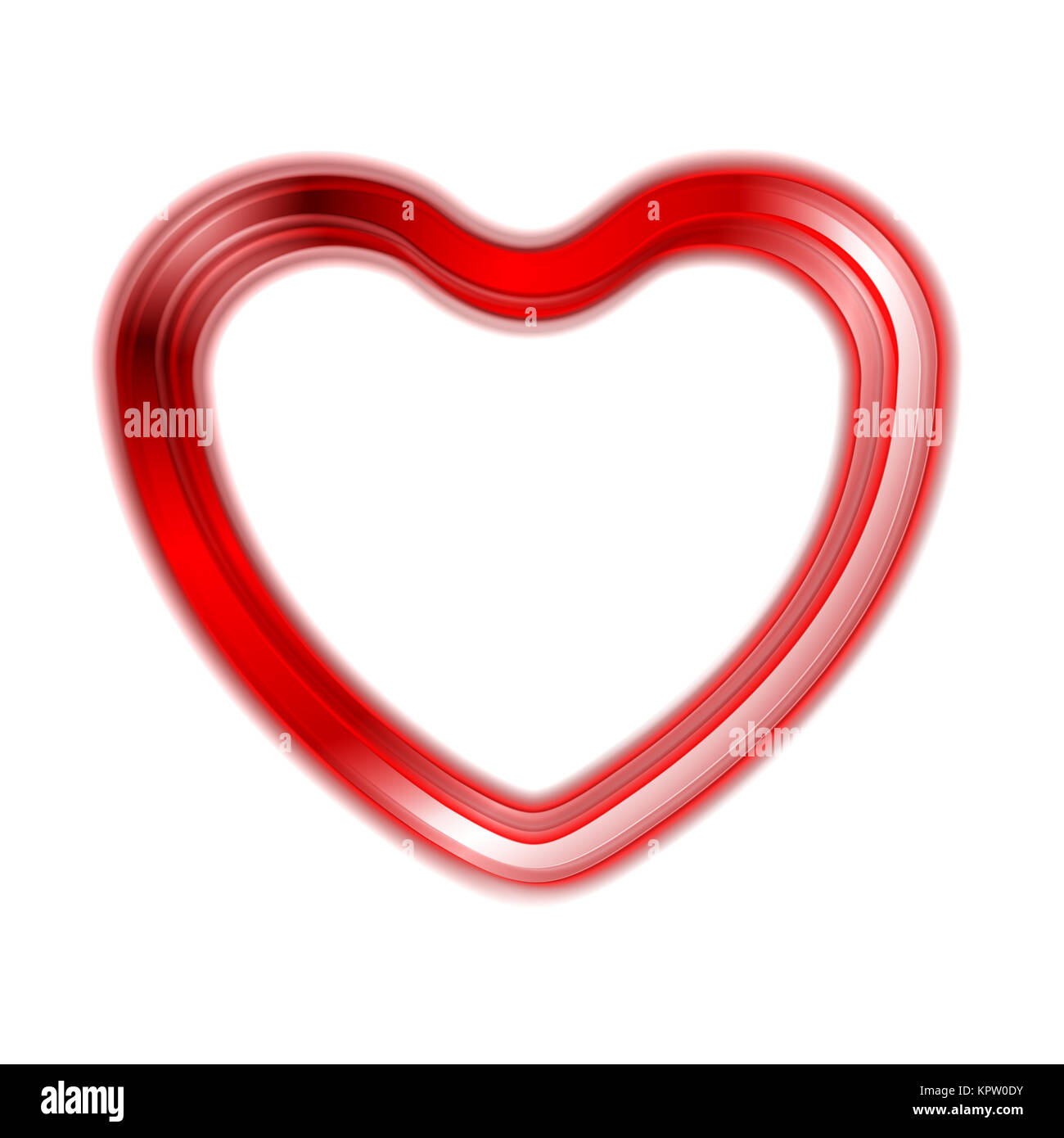 Red glow heart on white background Stock Photo - Alamy