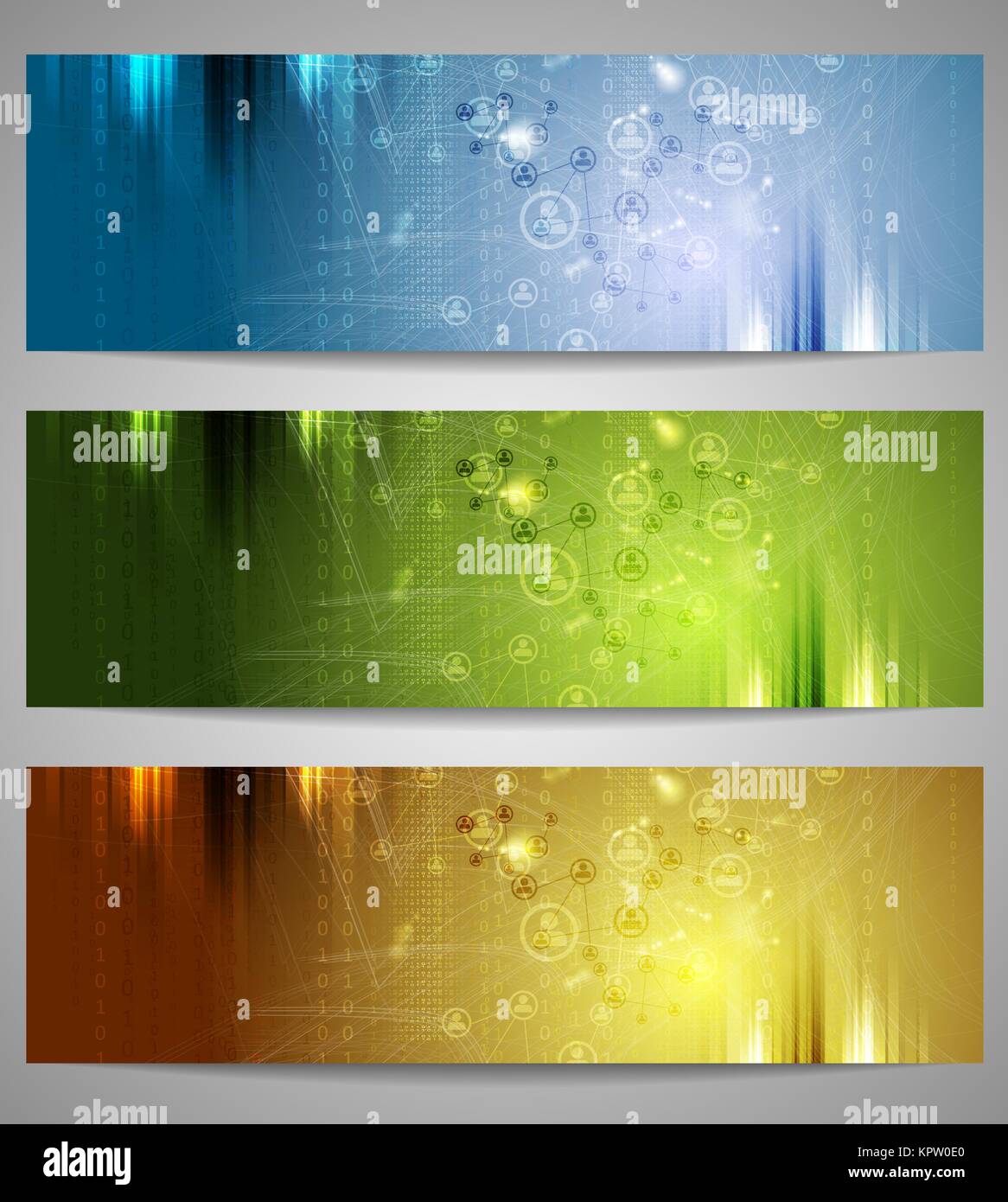 Bright technology banners Stock Photo - Alamy