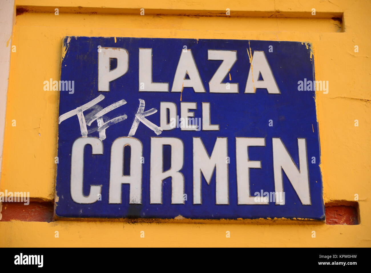 street signs in valencia - spain Stock Photo - Alamy