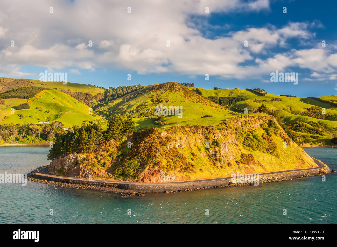 New Zealand Otago Region coastal landscape Stock Photo - Alamy