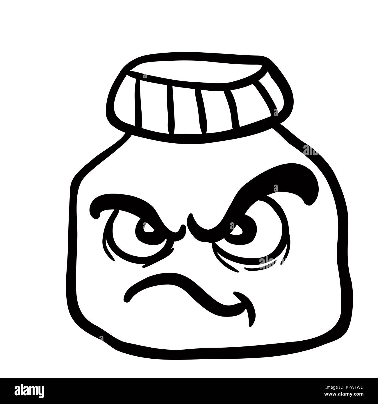 black and white angry jam jar Stock Photo - Alamy