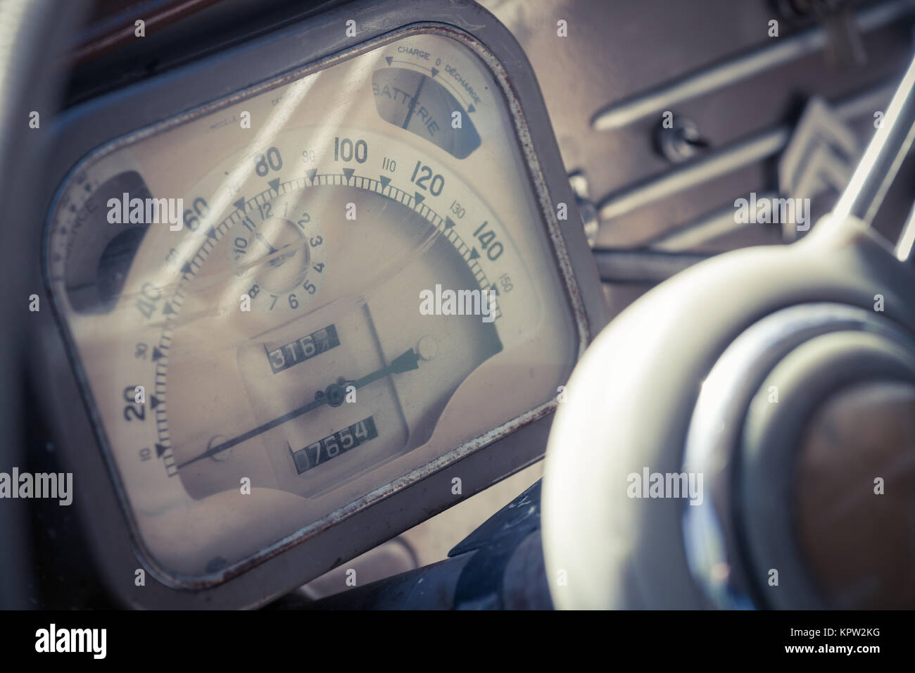 Retro car dashboard Stock Photo - Alamy