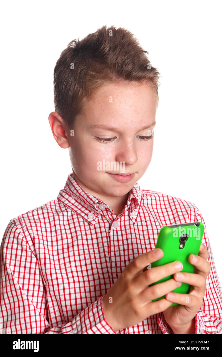 boy with smartphone Stock Photo - Alamy