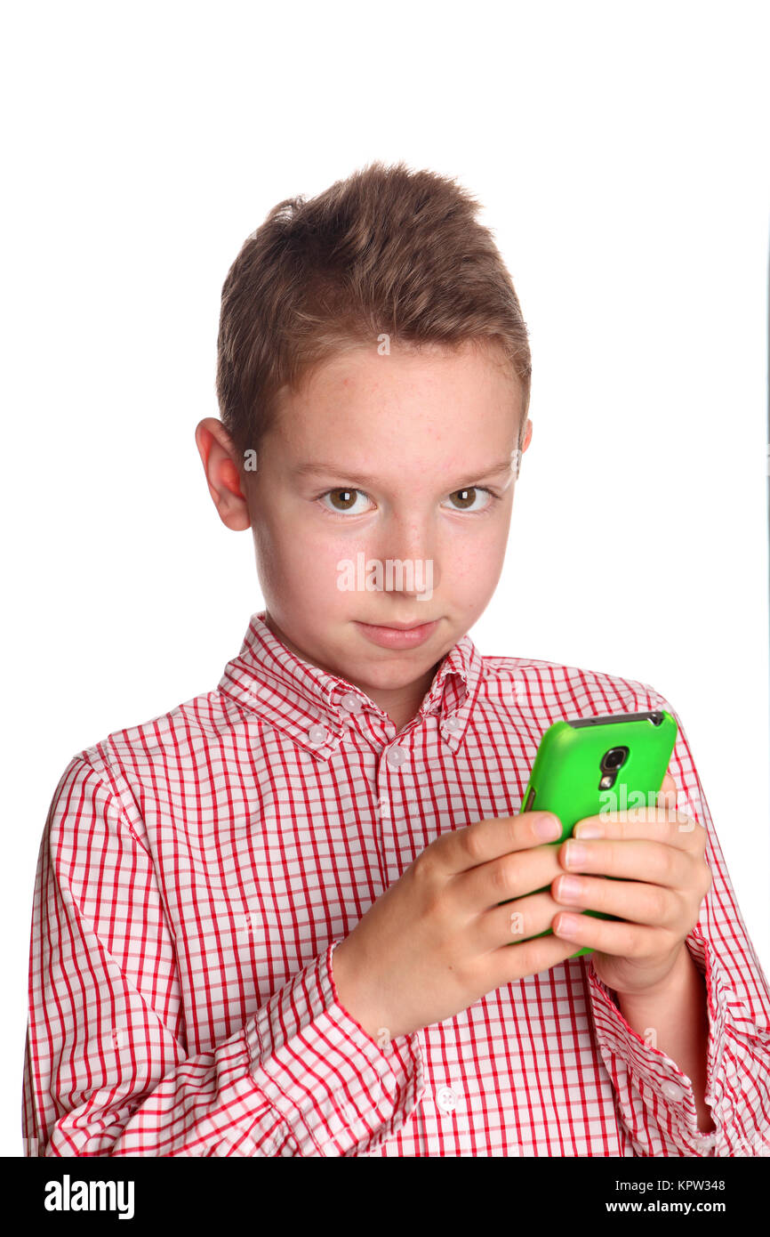 boy with smartphone Stock Photo - Alamy