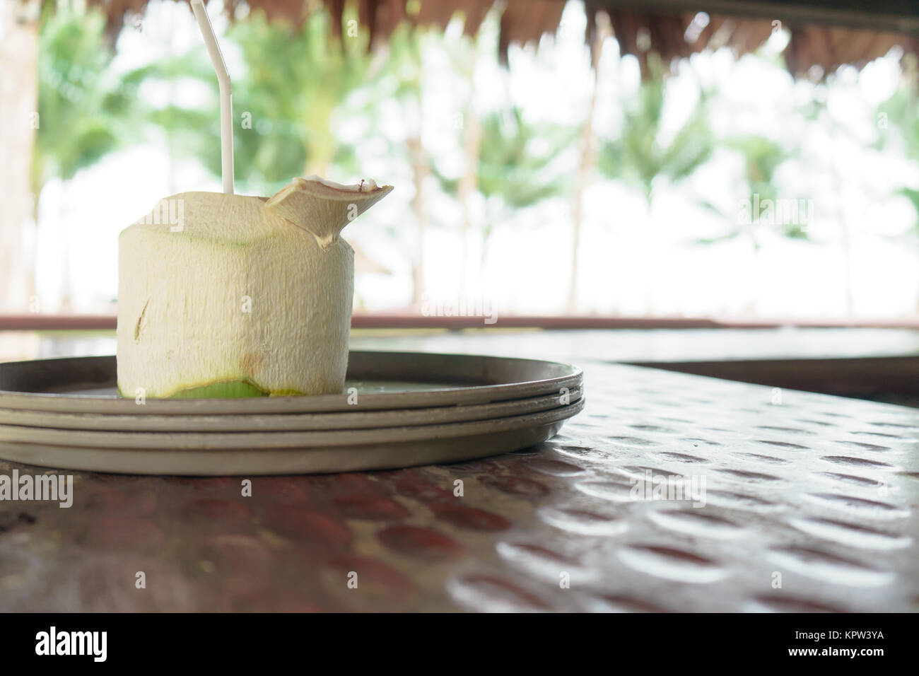 Coconut water in coconut Stock Photo - Alamy