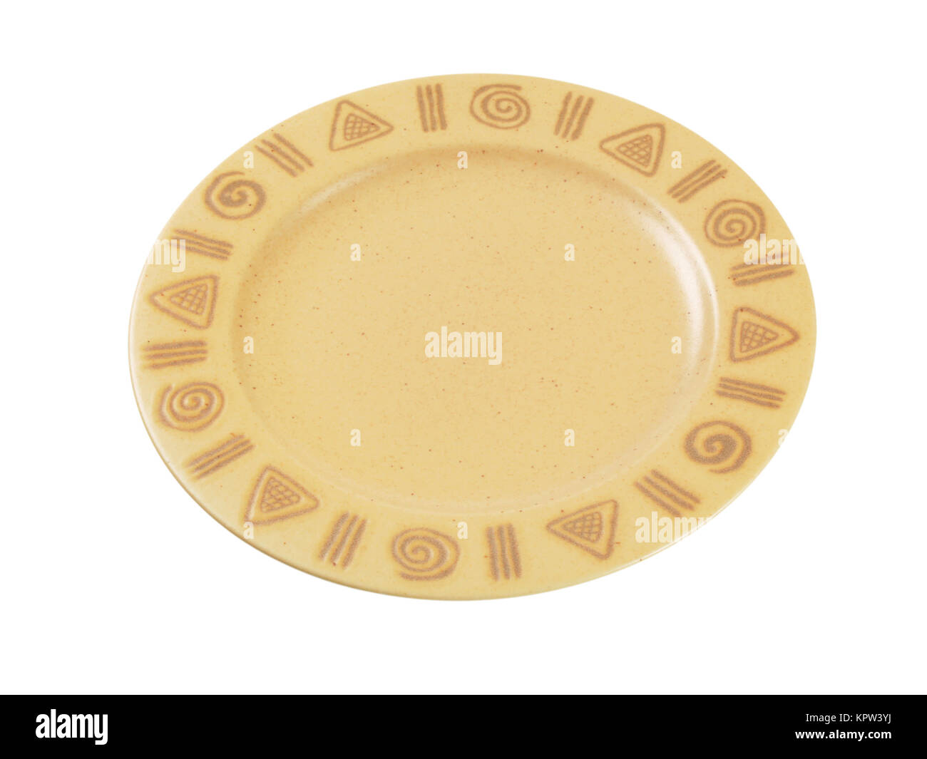 Handmade pottery plate with decorated rim Stock Photo - Alamy