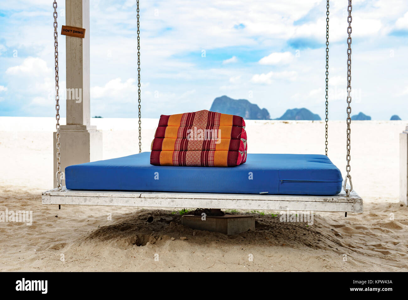 Relax Cot on Tree,sea Background Stock Photo - Alamy