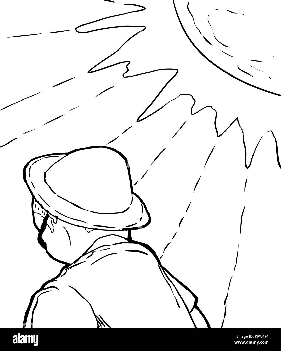 Man in hat rear view Black and White Stock Photos & Images - Alamy