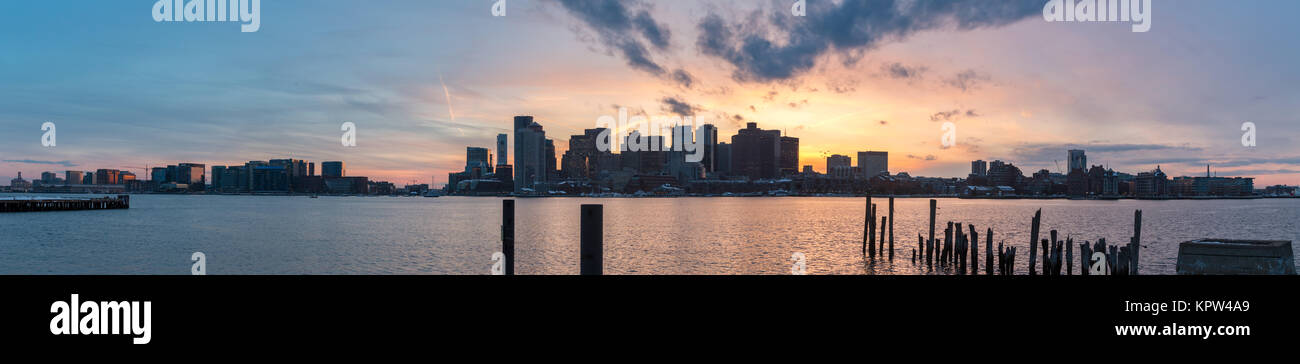 Large Panoramic View of Boston Skyline and Harbor Stock Photo - Alamy