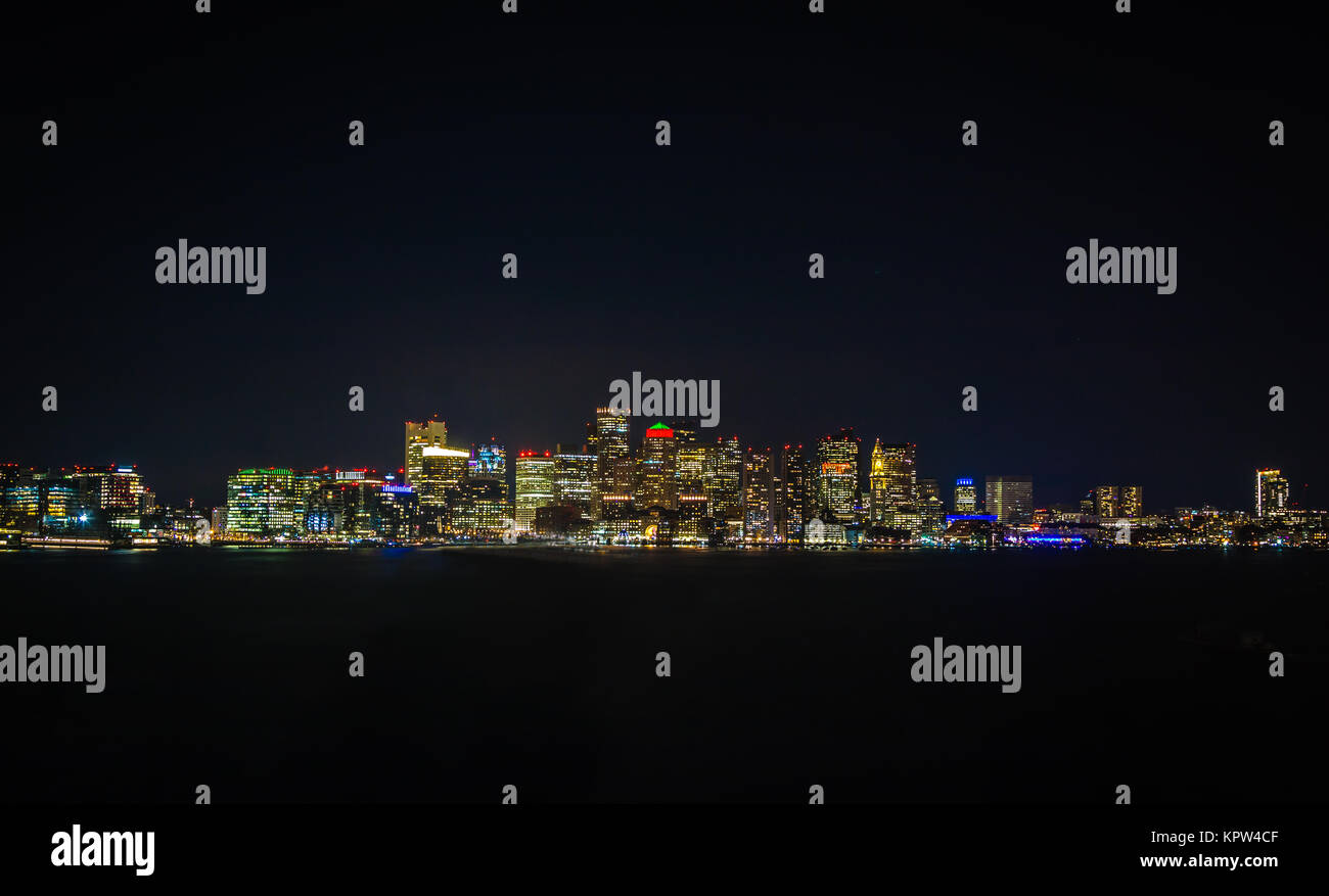 Boston skyline at night clouds hi-res stock photography and images - Alamy