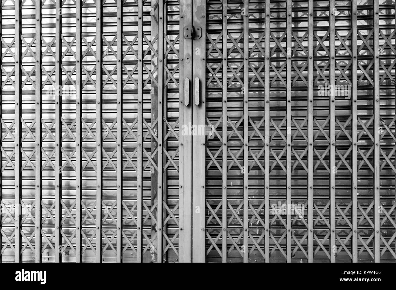 Old blue metal shutter Black and White Stock Photos & Images - Alamy