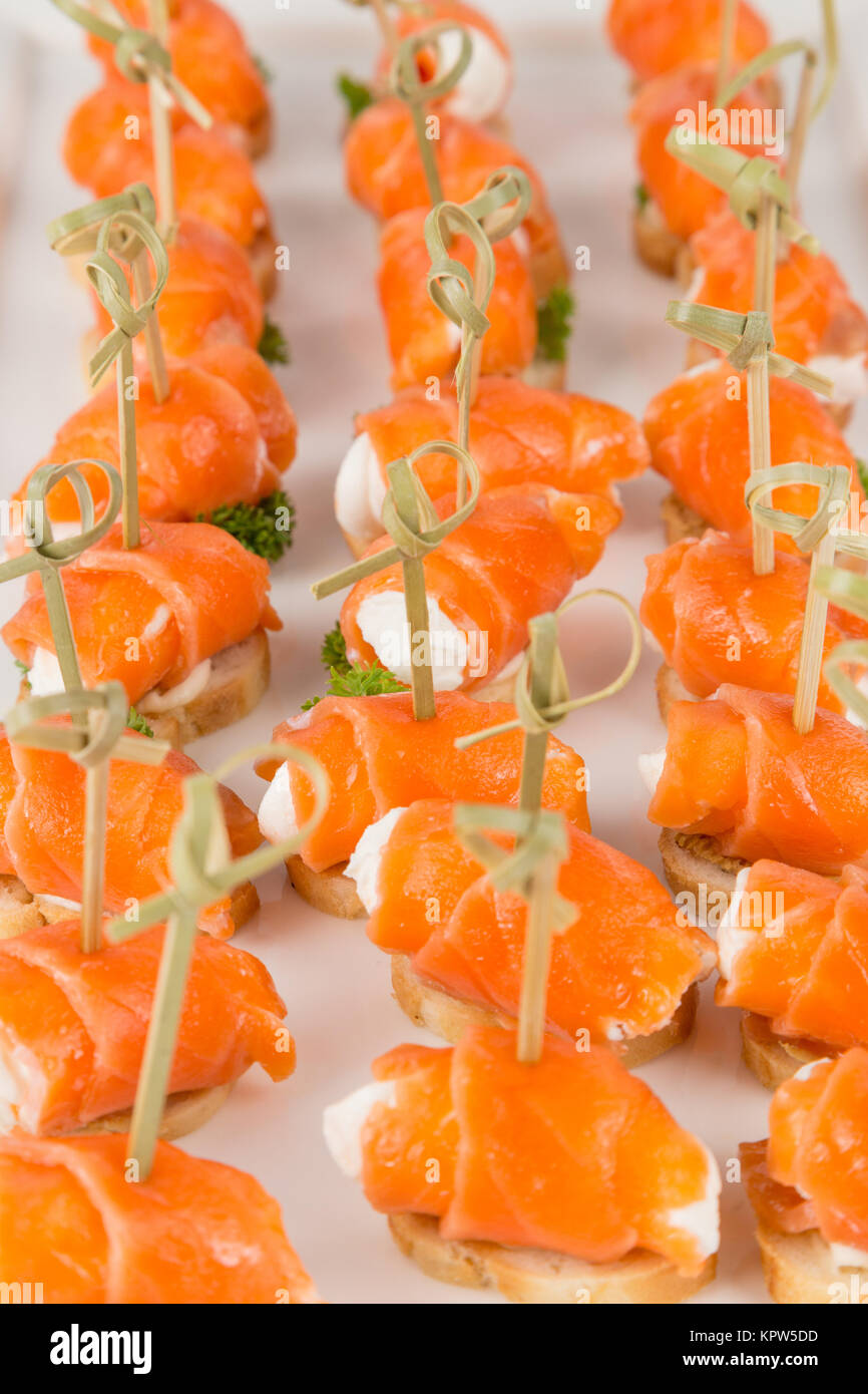 closeup canapes and snacks for catering Stock Photo - Alamy