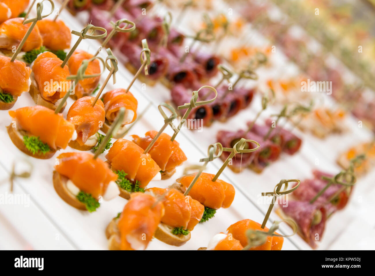 closeup canapes and snacks for catering Stock Photo - Alamy