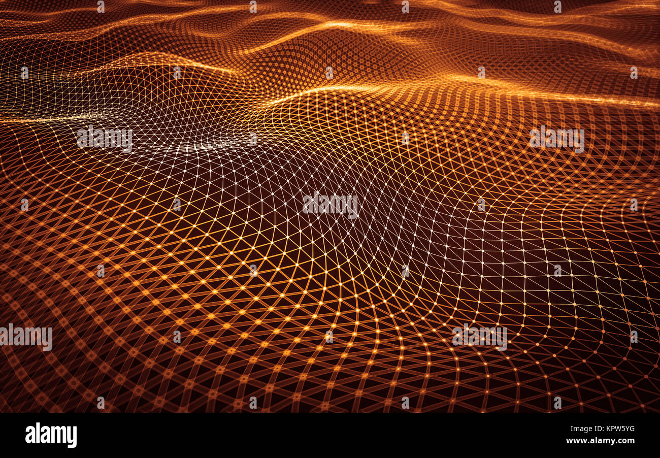 Abstract polygonal space low poly dark background with connecting dots ...