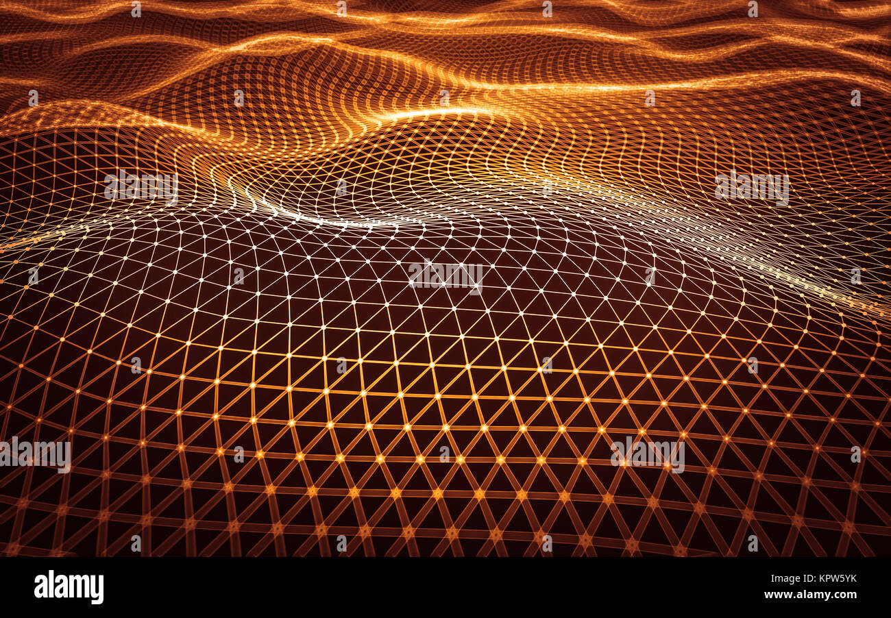 Abstract polygonal space low poly dark background with connecting dots ...