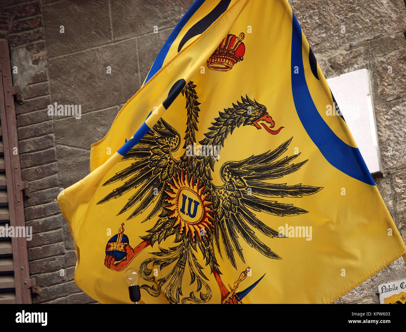 Siena - Contrada dell Aquila flag Stock Photo - Alamy