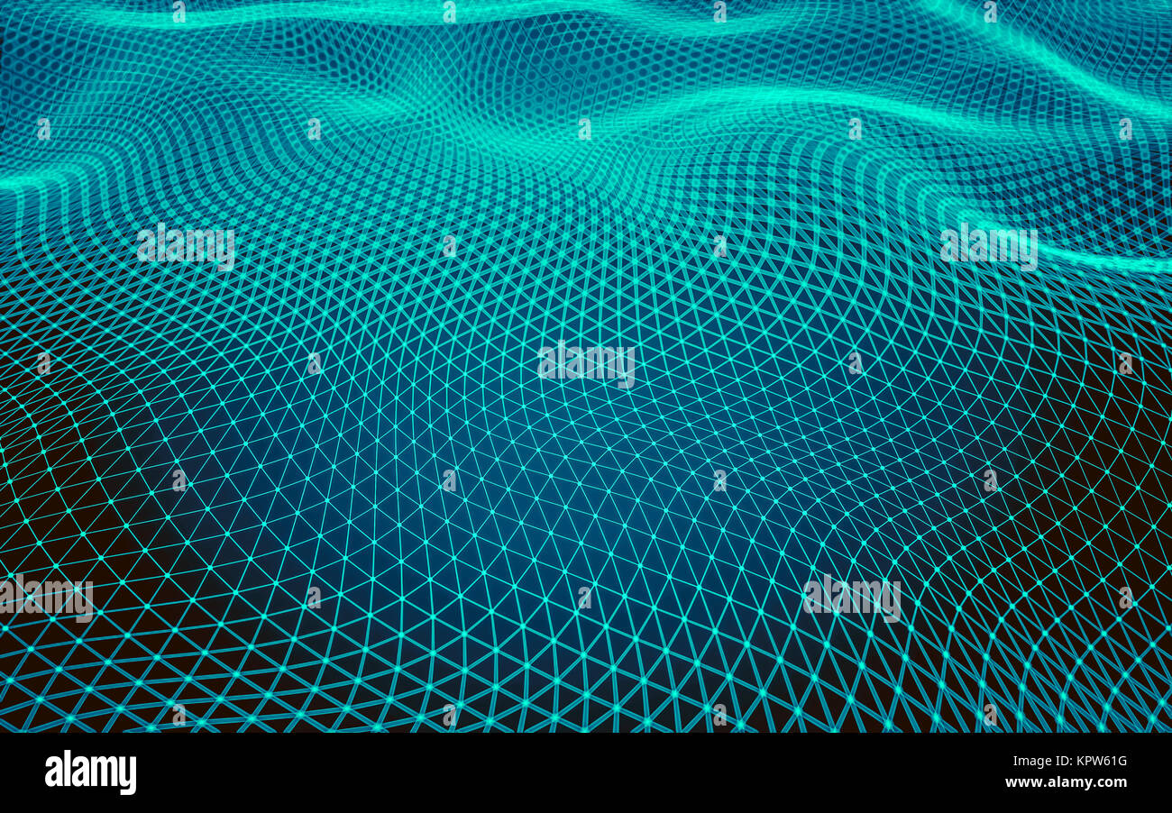 Abstract polygonal space low poly dark background with connecting dots ...