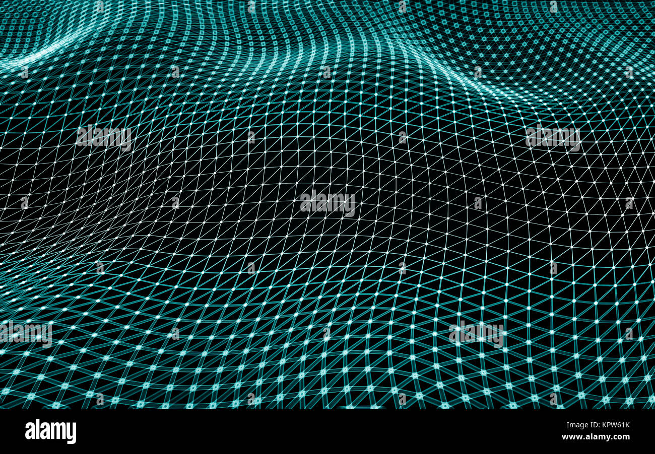 Abstract polygonal space low poly dark background with connecting dots ...