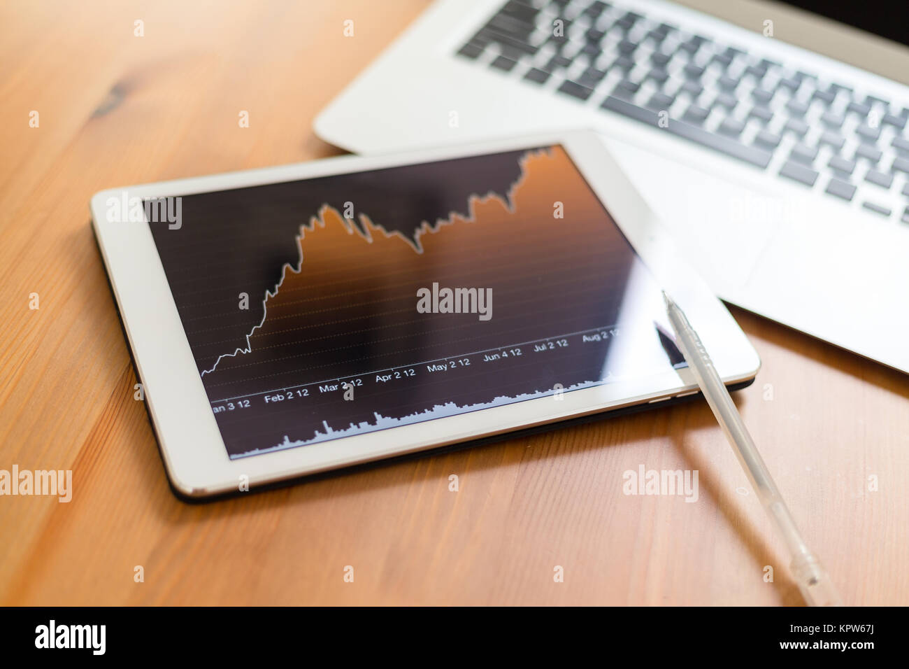 Tablet computer and financial charts Stock Photo - Alamy
