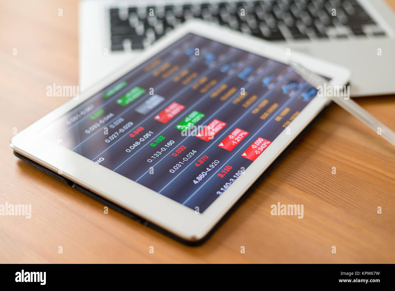 Digital stock market chart on a tablet screen Stock Photo - Alamy