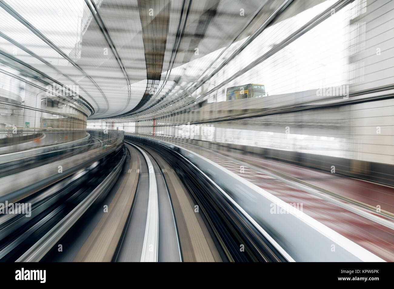 Motion of train passing though the tunnel Stock Photo - Alamy