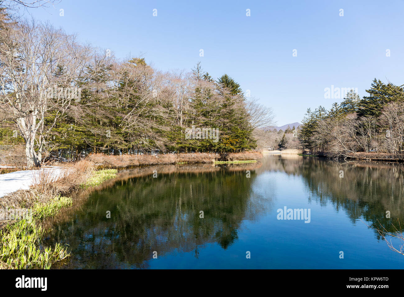 Lake in japan Stock Photo - Alamy