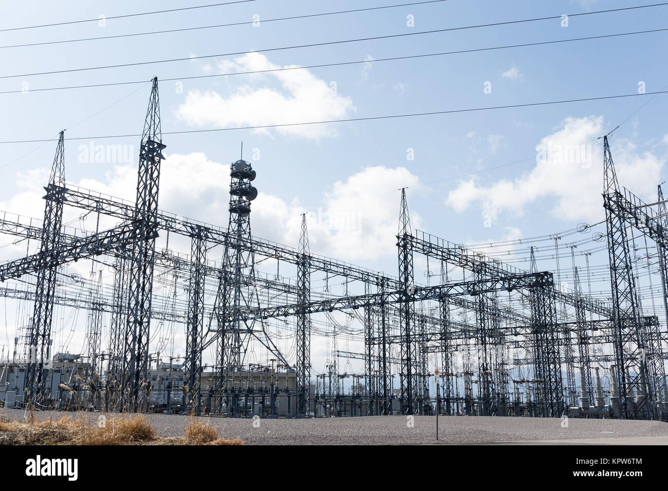 High voltage electric power substation Stock Photo - Alamy