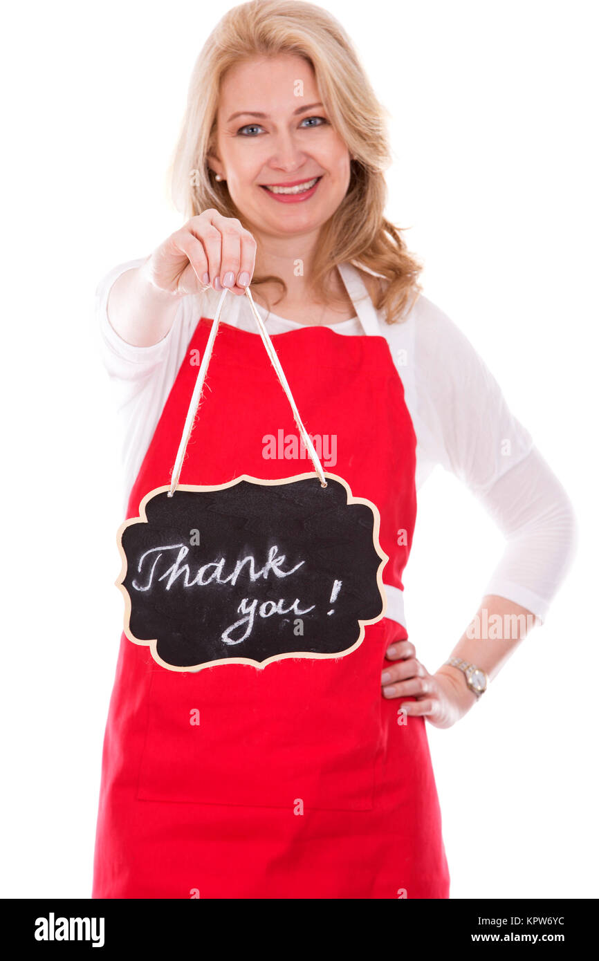 female cook in apron Stock Photo - Alamy