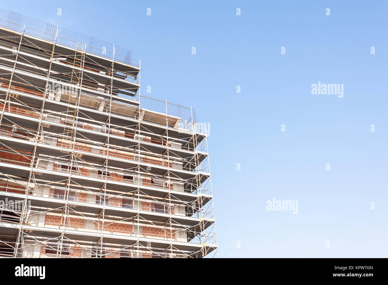 Construction scaffolding of a building under construction Stock Photo ...