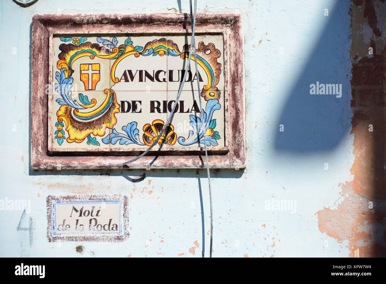 road signs in the province of valencia - spain Stock Photo - Alamy