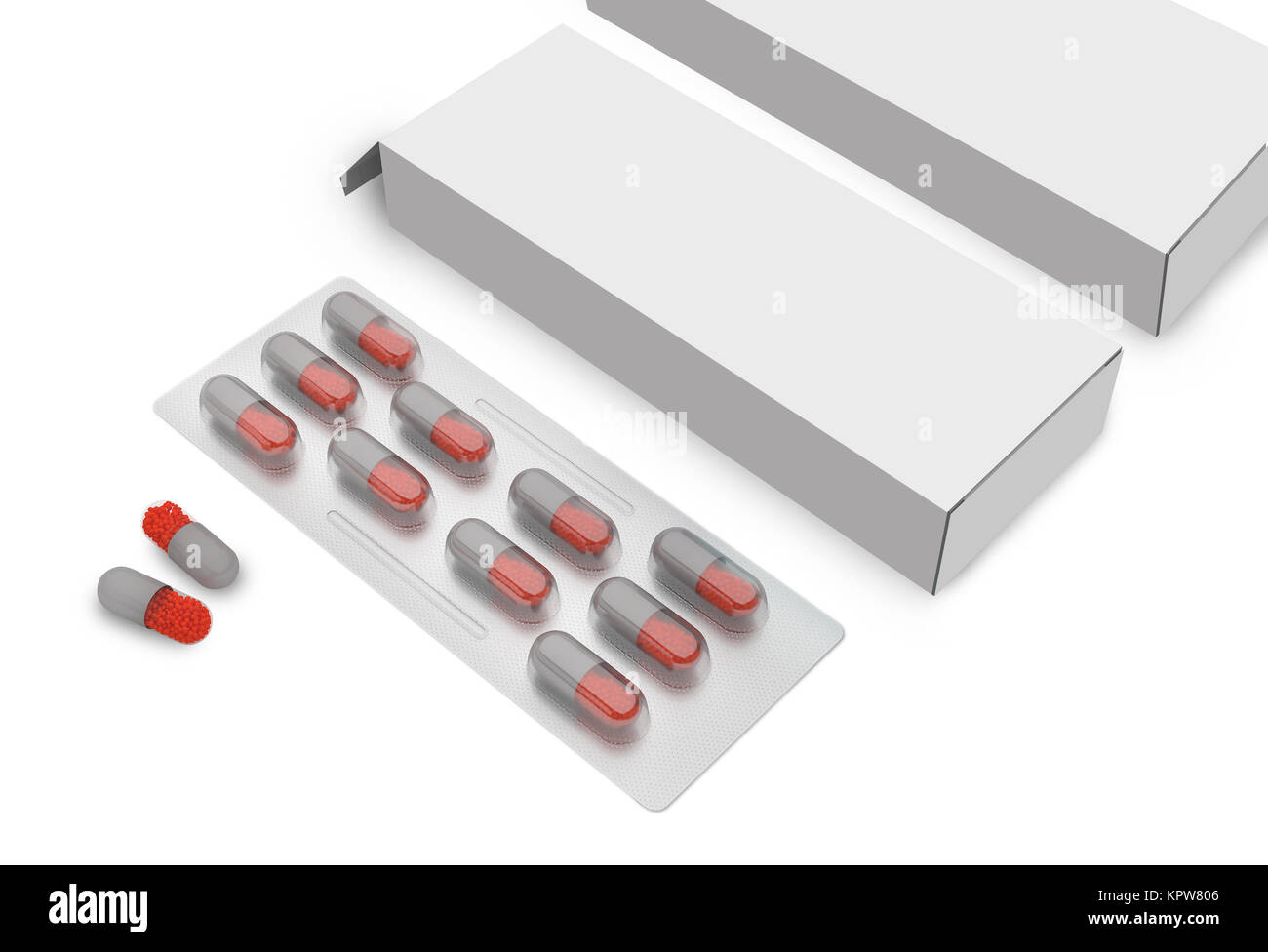 Pill Tablet With Packaging Box Stock Photo - Alamy