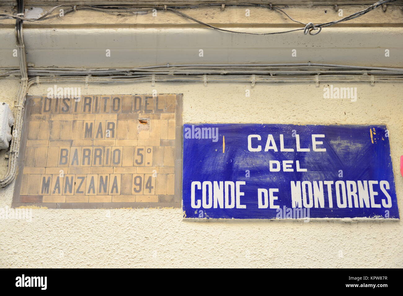 street signs in valencia - spain Stock Photo - Alamy