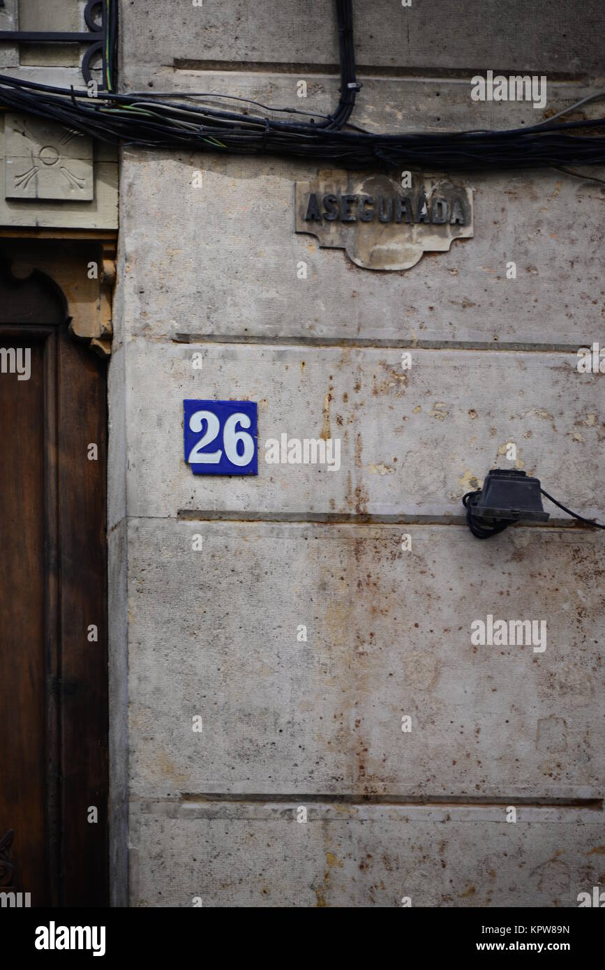 spain,valencia,house number 26 Stock Photo - Alamy