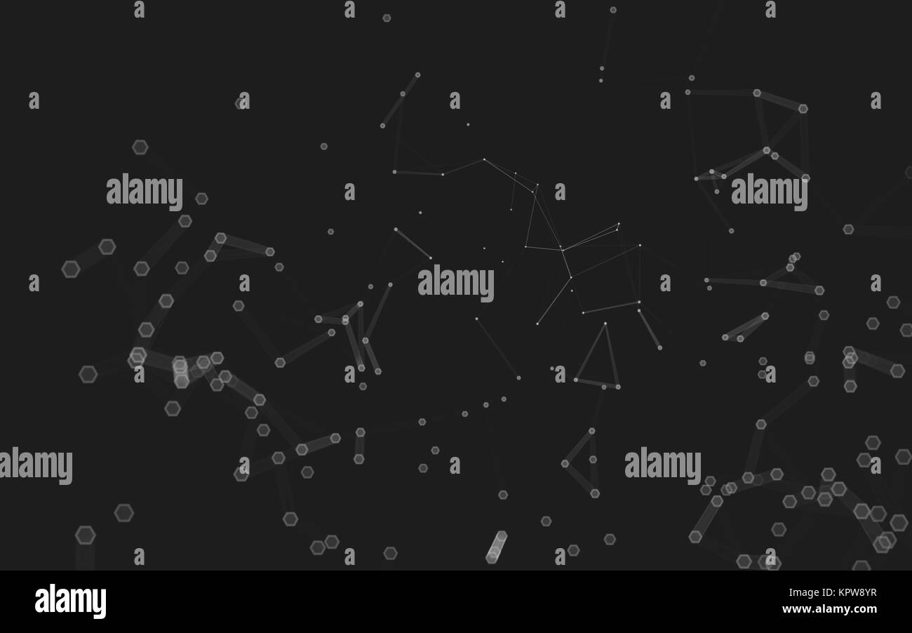 Abstract polygonal space low poly dark background, 3d rendering Stock ...