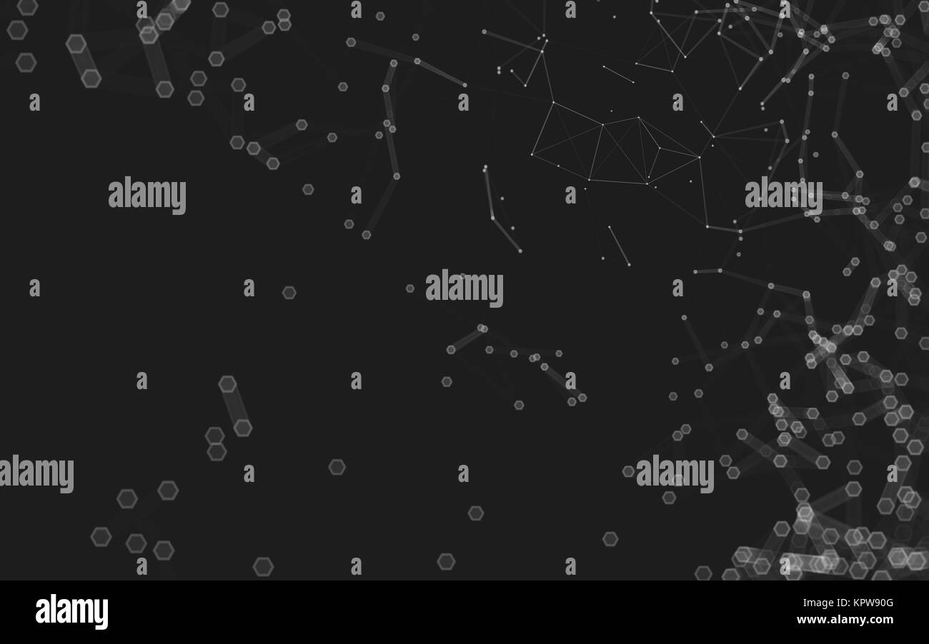 Abstract polygonal space low poly dark background, 3d rendering Stock ...