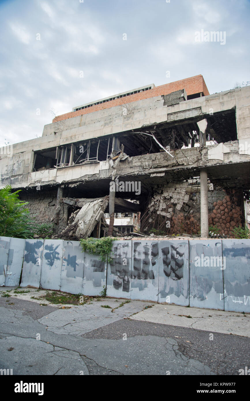 Ministry of Defense destroyed by bombing NATO 1999, Belgrade, Serbia ...