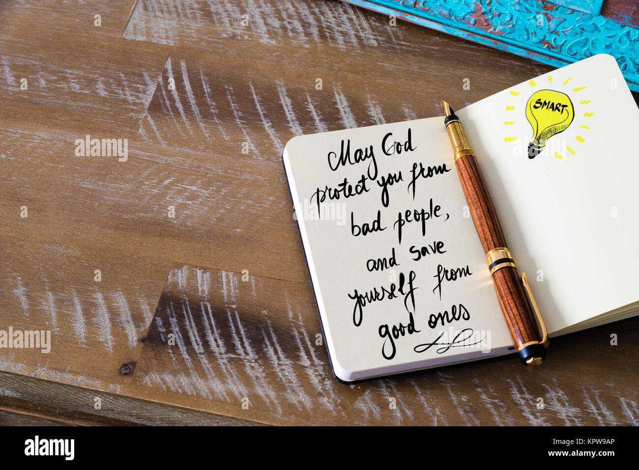 Handwritten text May God protect you from bad people, and save yourself ...