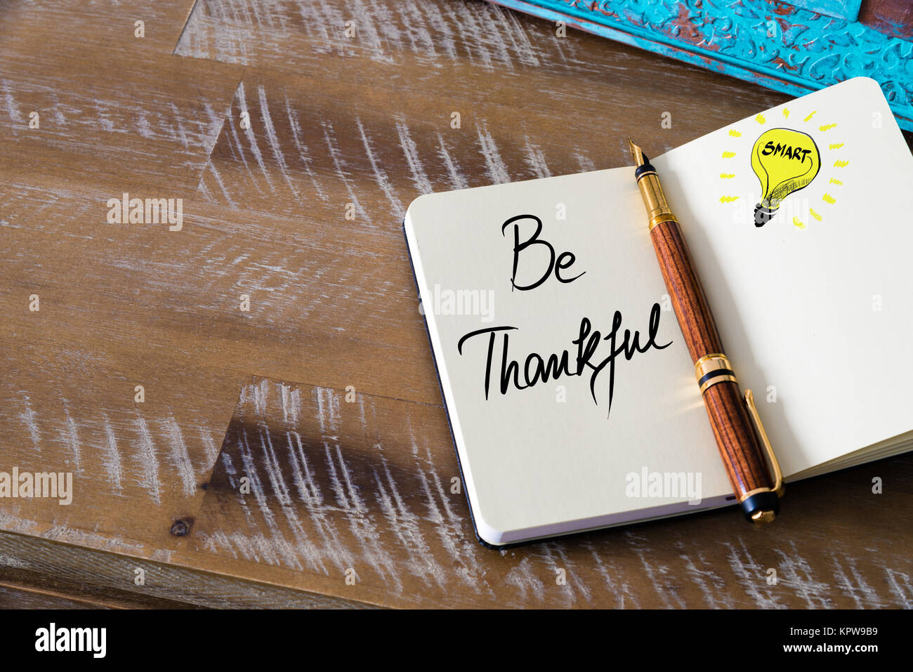 Handwritten text Be Thankful Stock Photo - Alamy