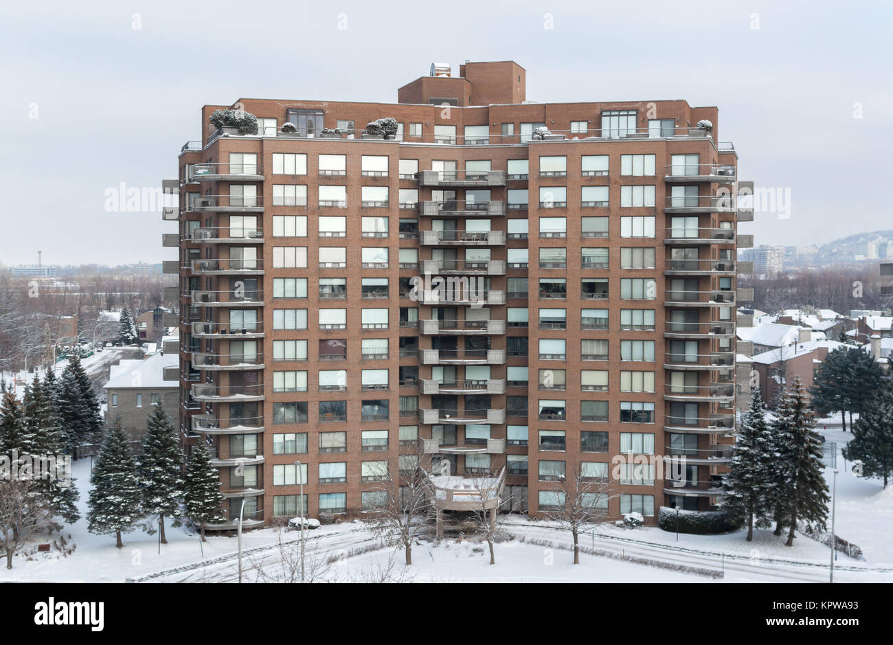 Modern condo buildings with huge windows and balconies in Montreal ...