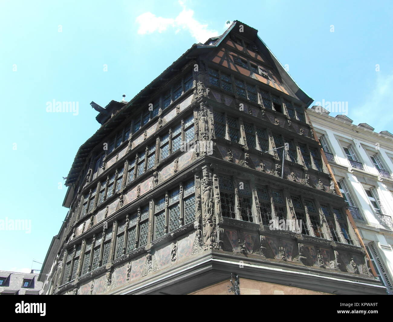 Nice house in Strasbourg, high and ancient Stock Photo - Alamy