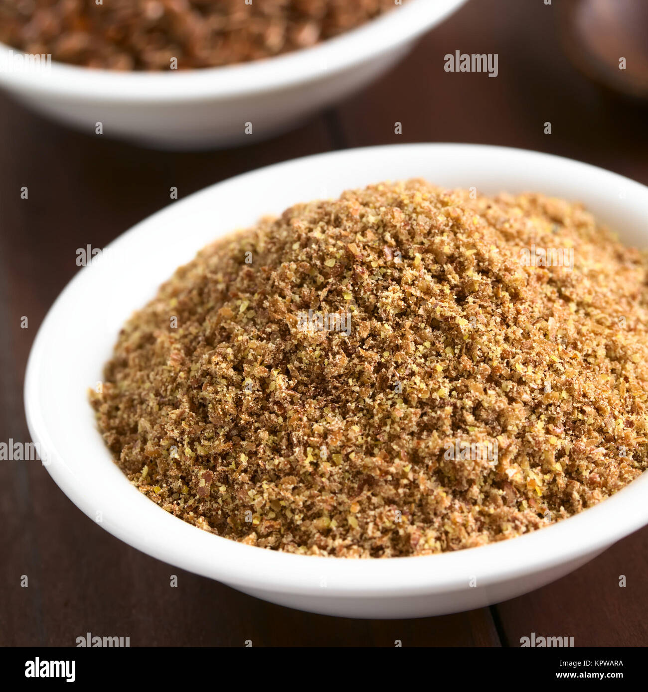 Ground Brown Flax Seed or Linseed Stock Photo - Alamy