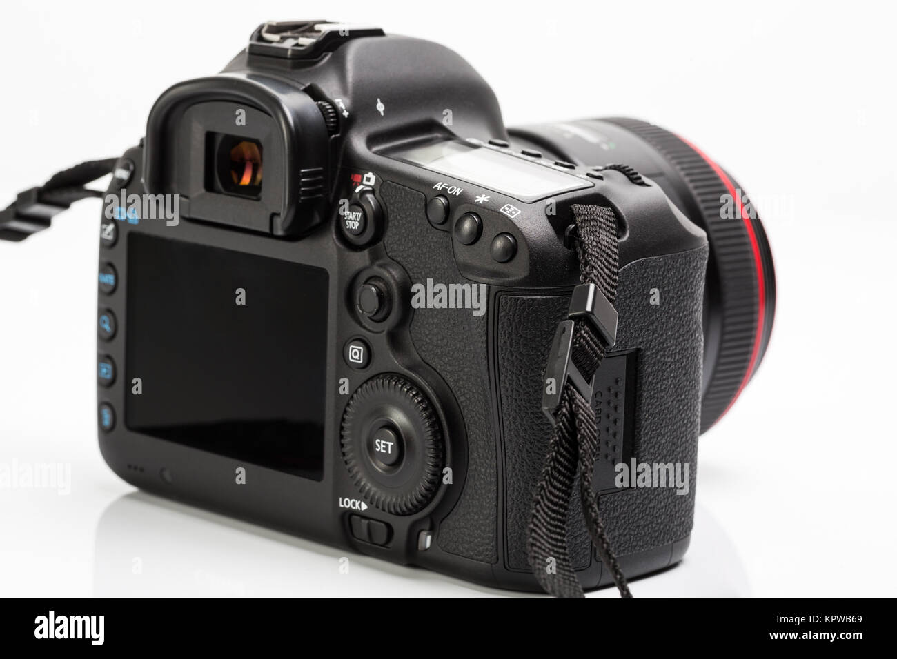 Professional modern DSLR camera - detail of the top LCD with settings ...