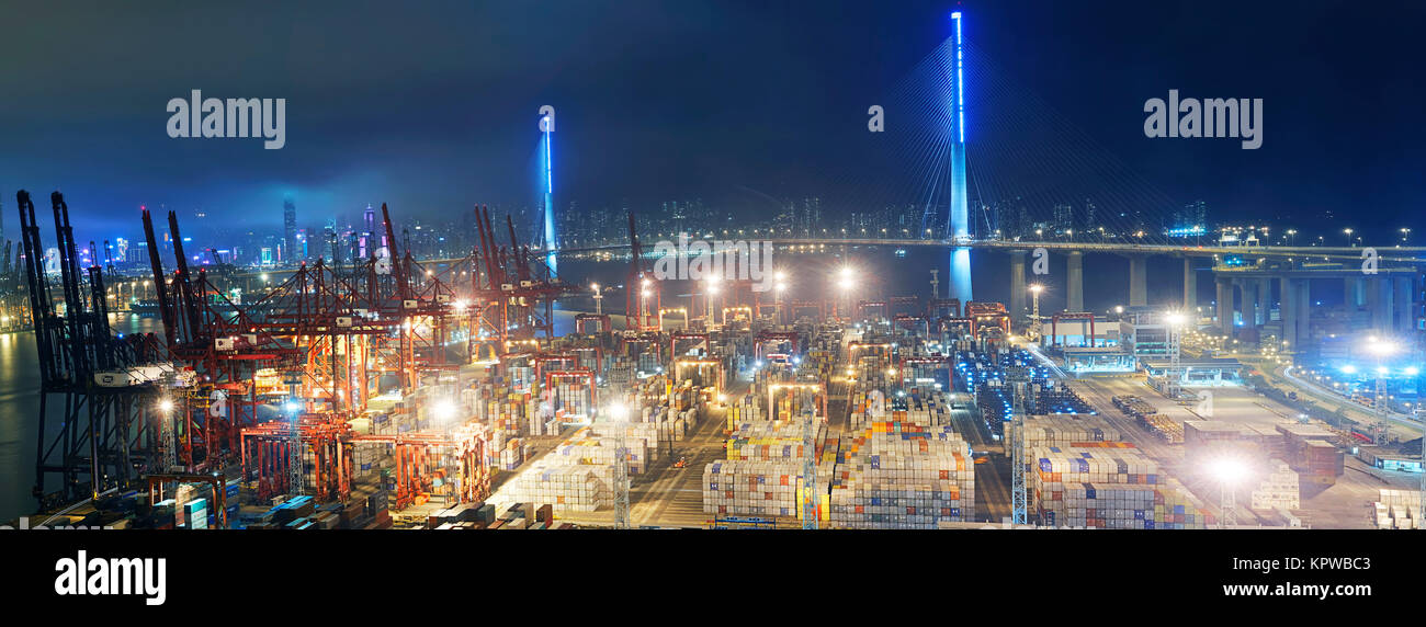 Container port in Hong Kong Stock Photo - Alamy