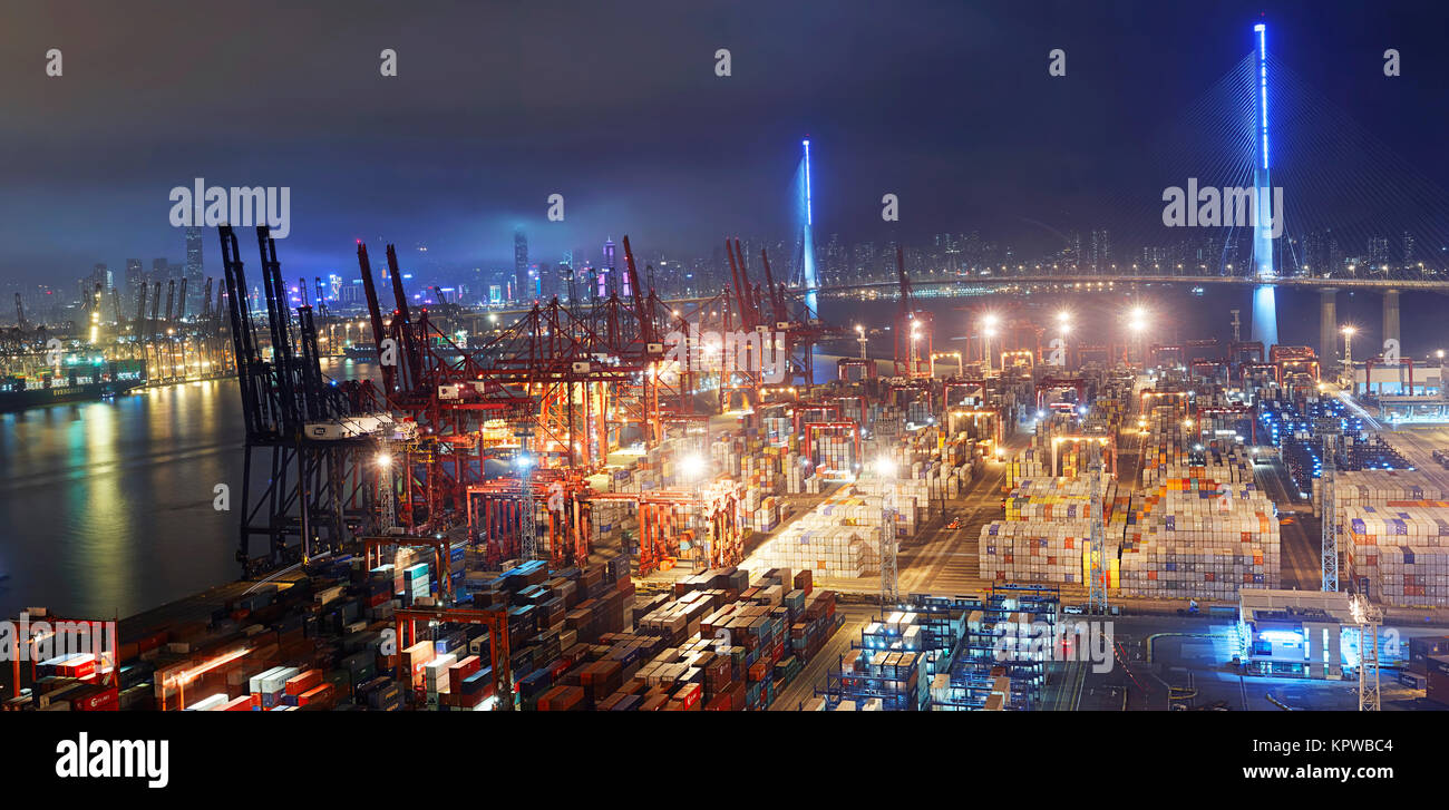 Container port in Hong Kong Stock Photo - Alamy