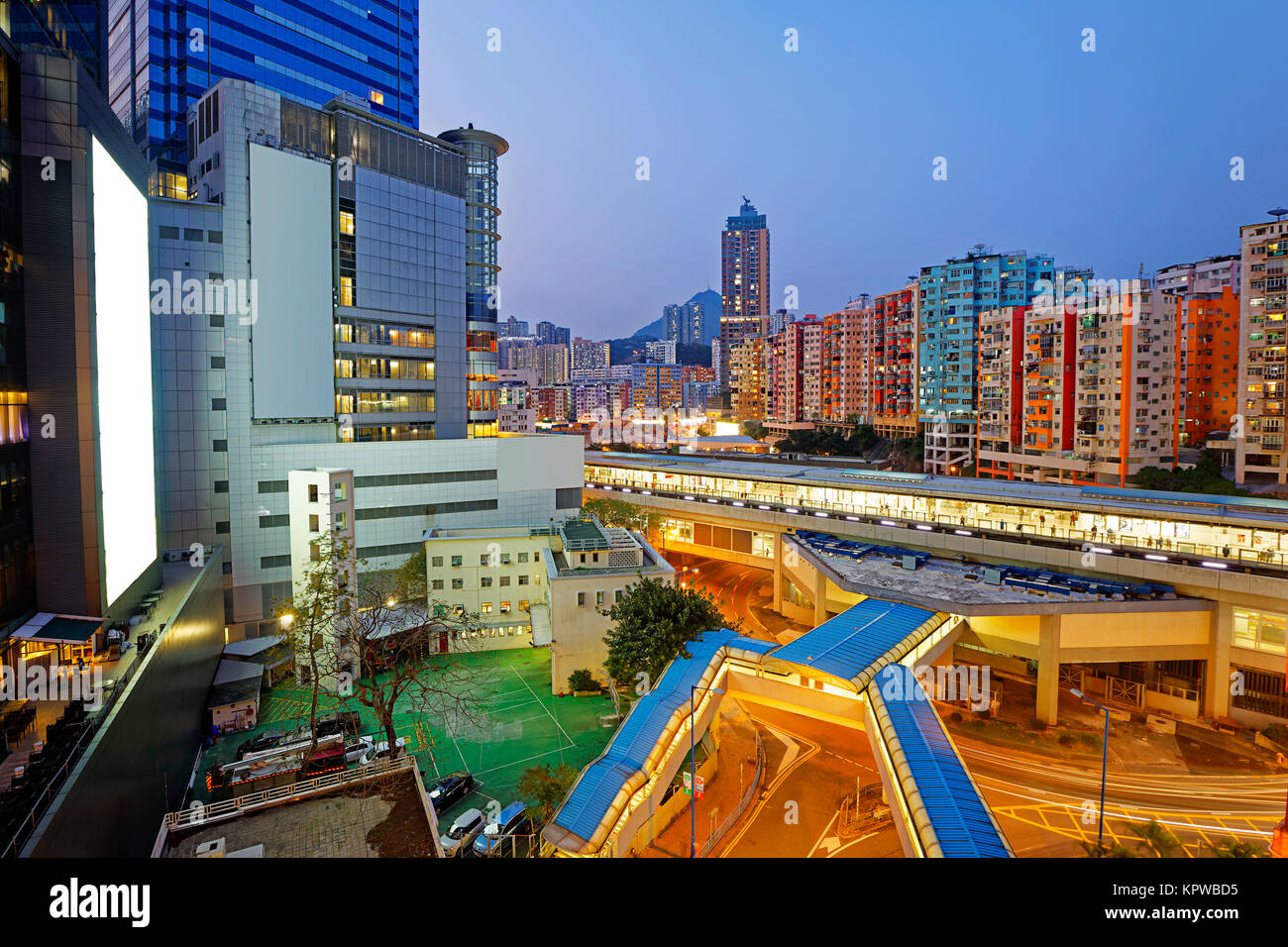 kwun tong night Stock Photo - Alamy