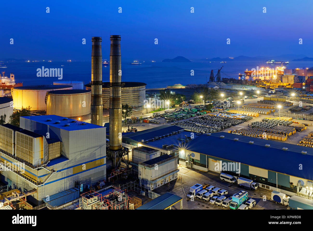 power station night Stock Photo - Alamy