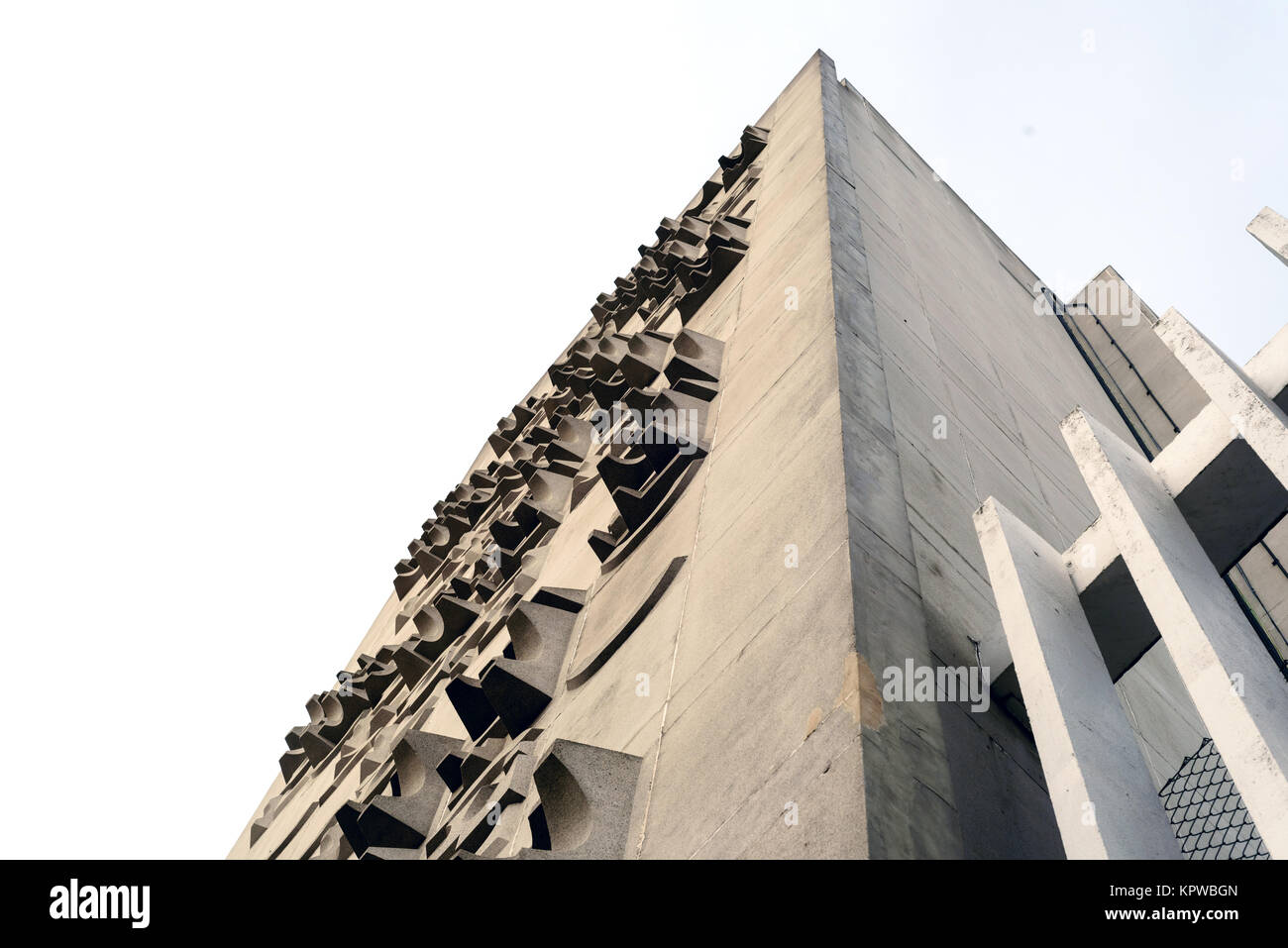 Abstract exterior image of a large tall building with strange ...