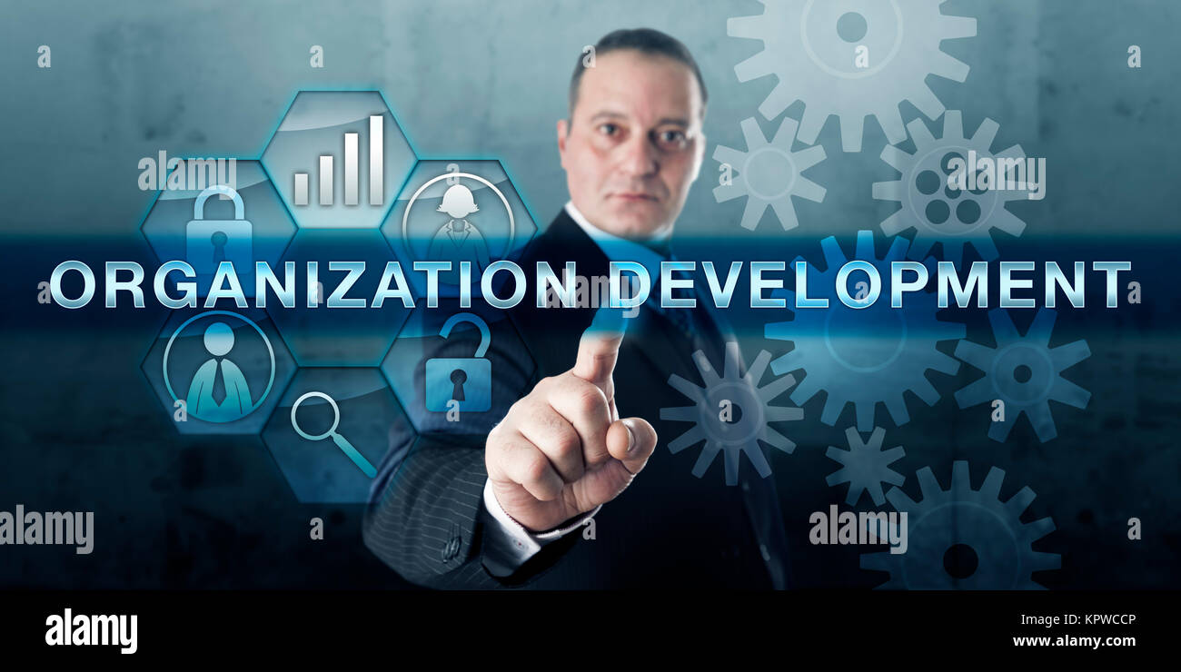 Entrepreneur Pushing ORGANIZATION DEVELOPMENT Stock Photo - Alamy