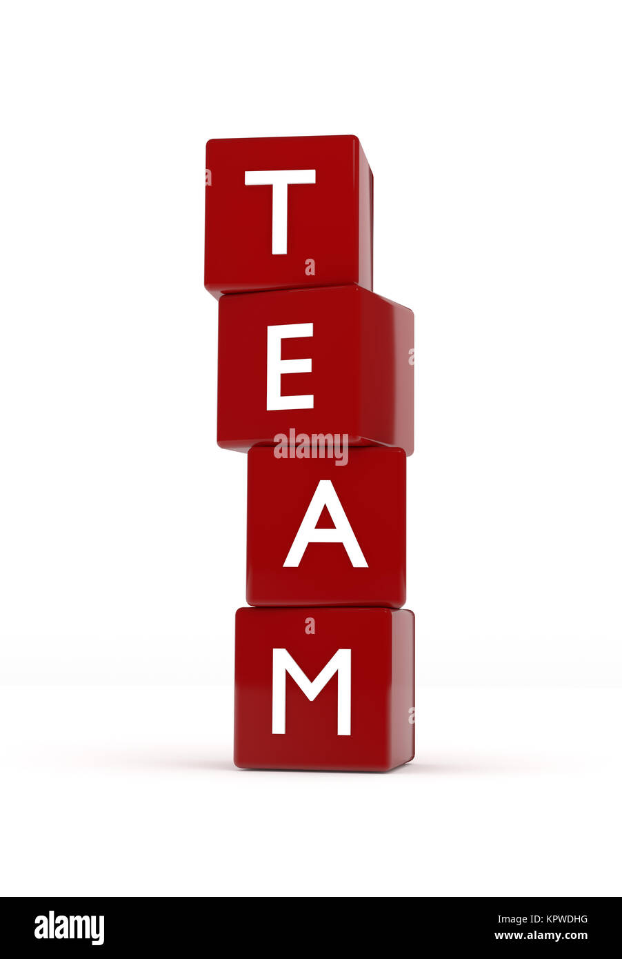 Red cubes with the word team Stock Photo - Alamy