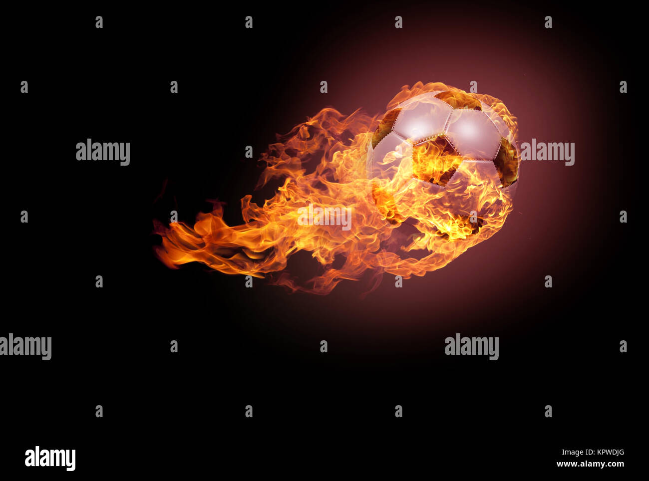 Soccer ball with fire Stock Photo - Alamy